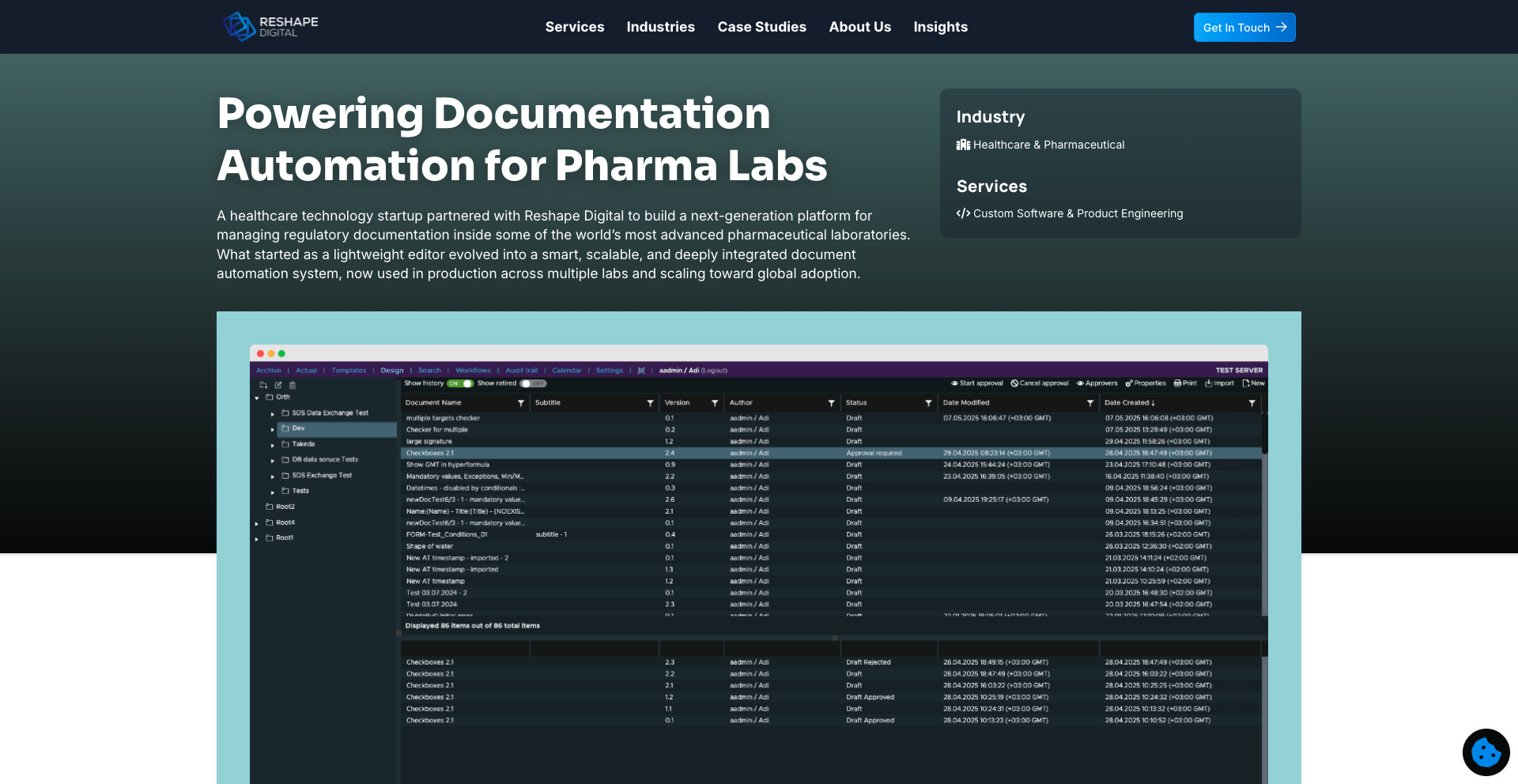 Automating Documentation for Pharma Labs | Reshape Digital